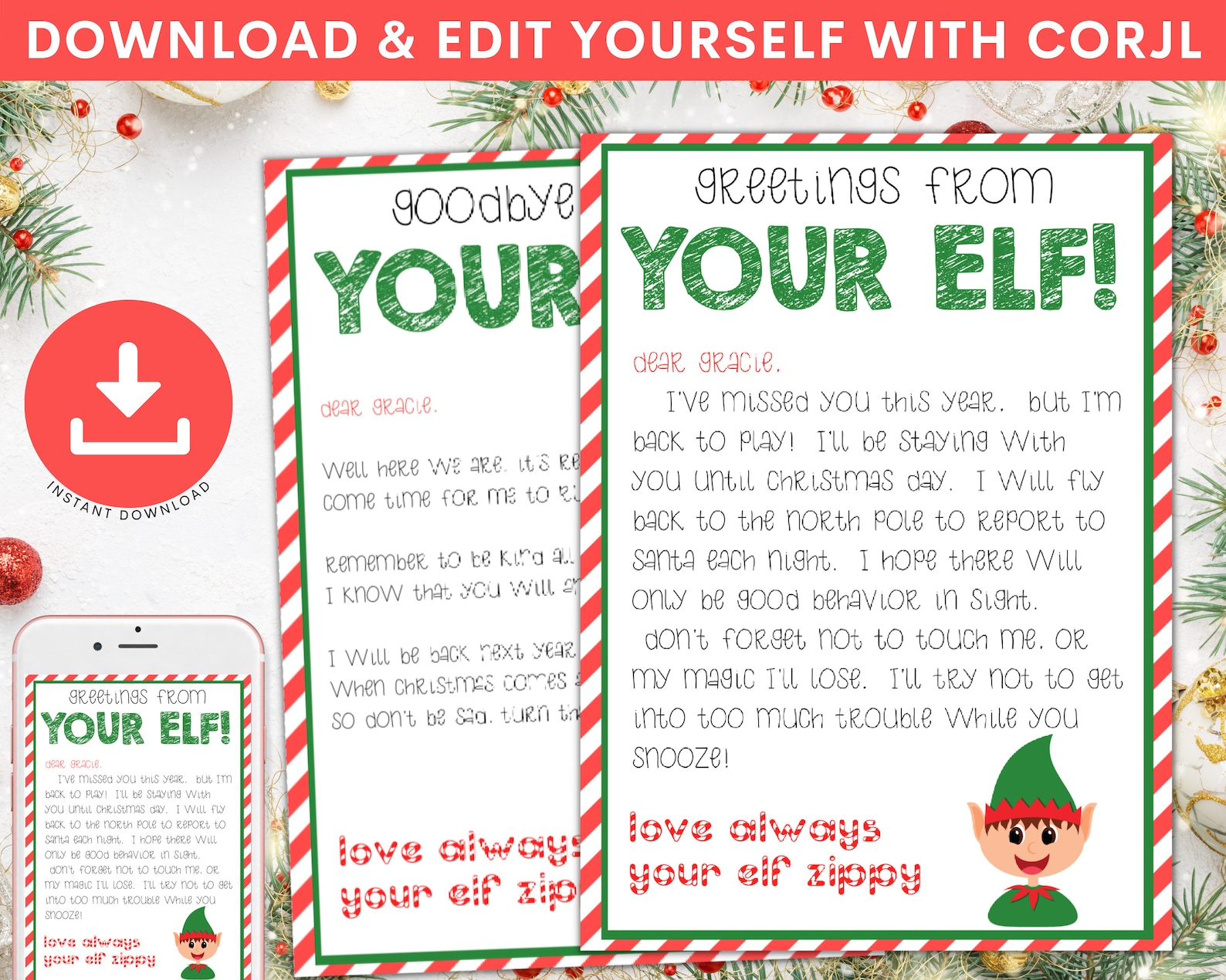 Editable Printable Digital Elf Letter Elf is Back Letter Elf - Etsy