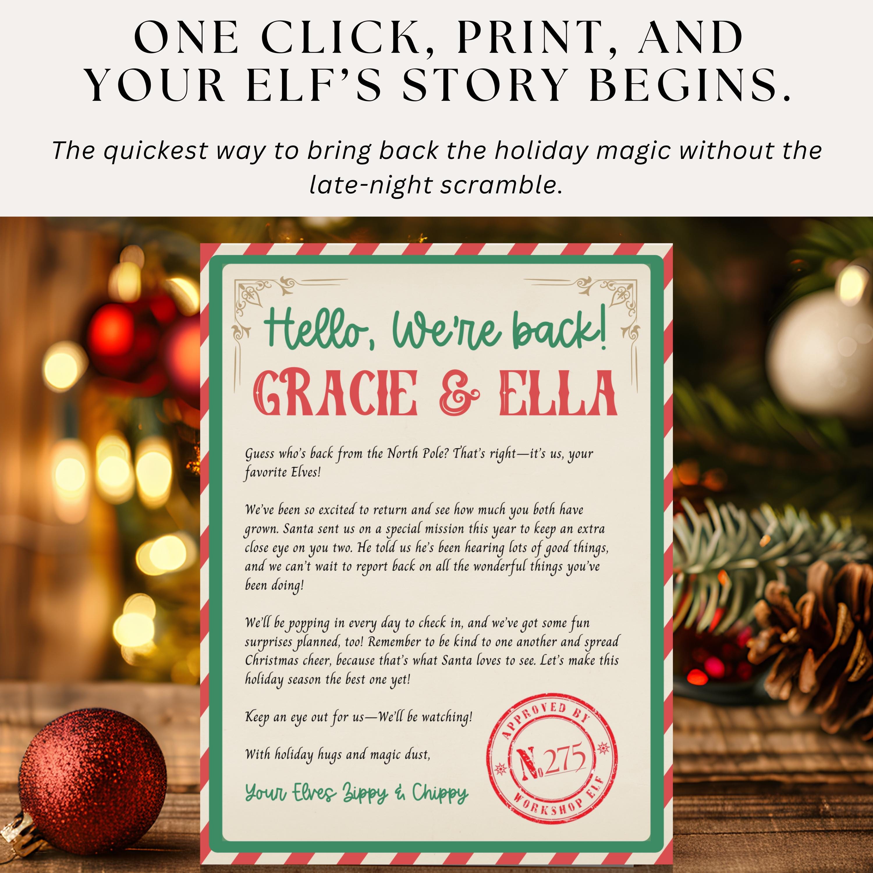 Editable Elves We're Back Letter Elves Arrival Letter Elves Return ...