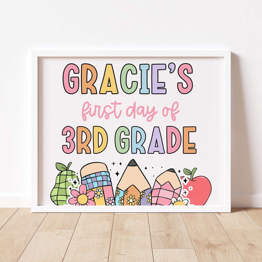 Editable First Day of 3rd Grade Sign, Printable First Day of 3rd Grade ...