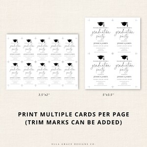 Graduation Invitation Insert Card, Graduation Announcement Insert ...