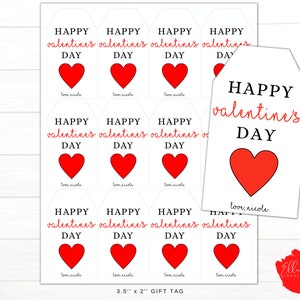 Editable Valentine's Day Tag Printable, Valentine's Day Hang Tag ...