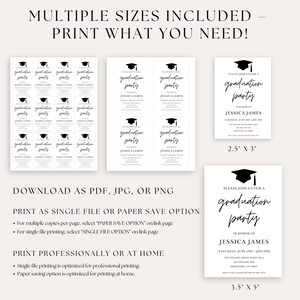 Grad Party Invite Insert, Grad Party Insert, Graduation Invites With ...