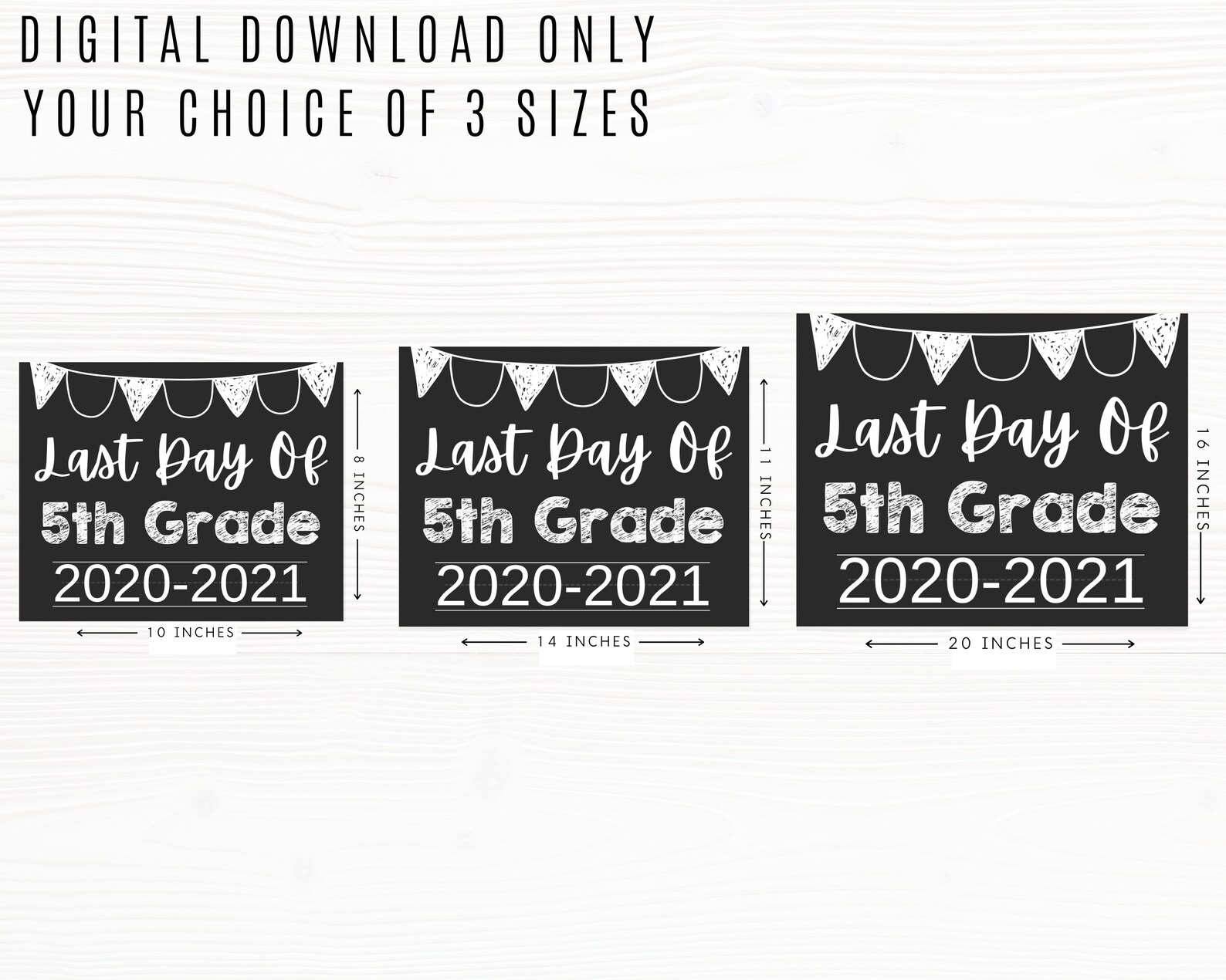 Last Day of 5th Grade Sign Last Day of School 5th Grade | Etsy