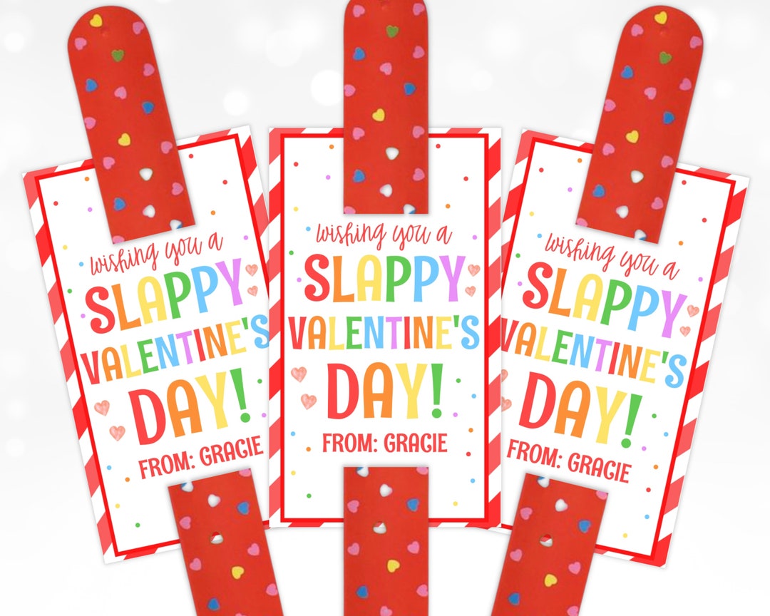 Editable Slap Bracelet Valentine's Day Gift Tag, Slappy Valentine's Day ...