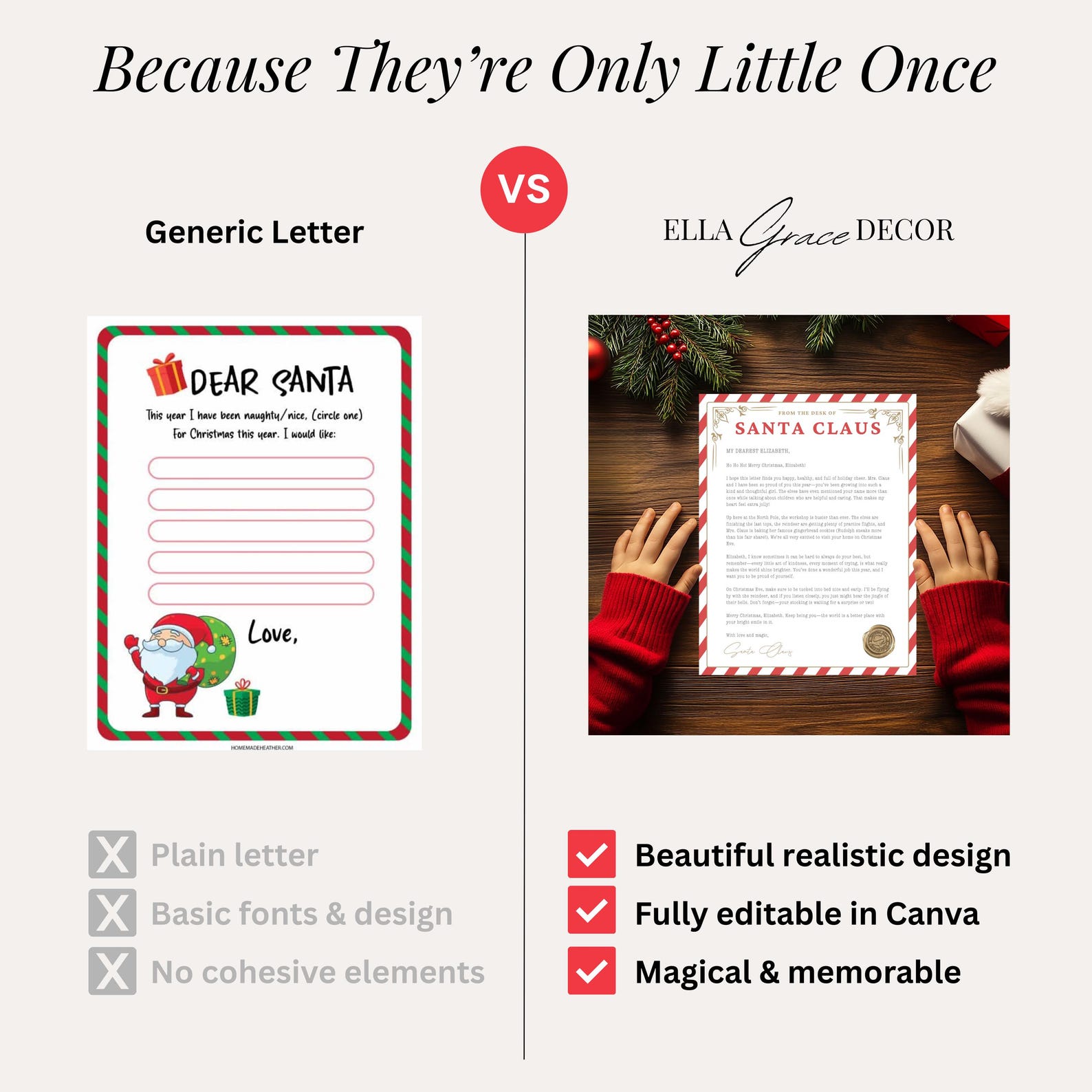 Letter From Santa Claus Editable Template Official Santa Letter ...