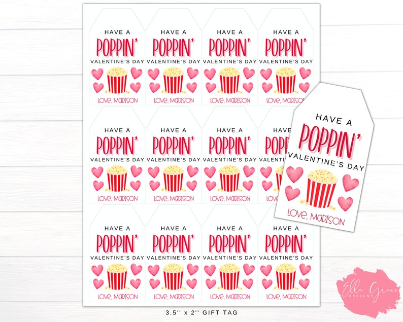 Editable Valentine's Gift Tags Gift Tags for | Etsy