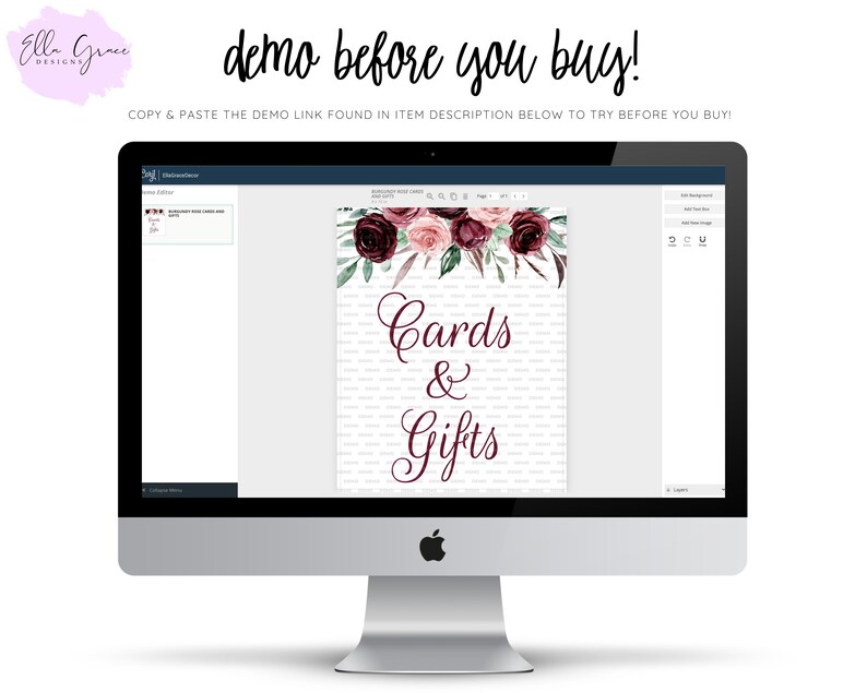 EDITABLE Cards and Gifts Sign Printable Blush Pink Floral | Etsy