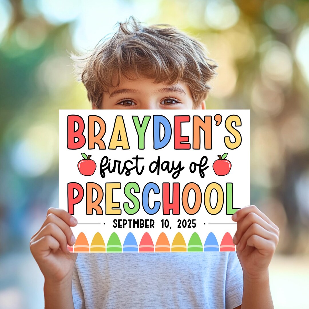 Editable First Day of School Sign Digital Download Personalized ...