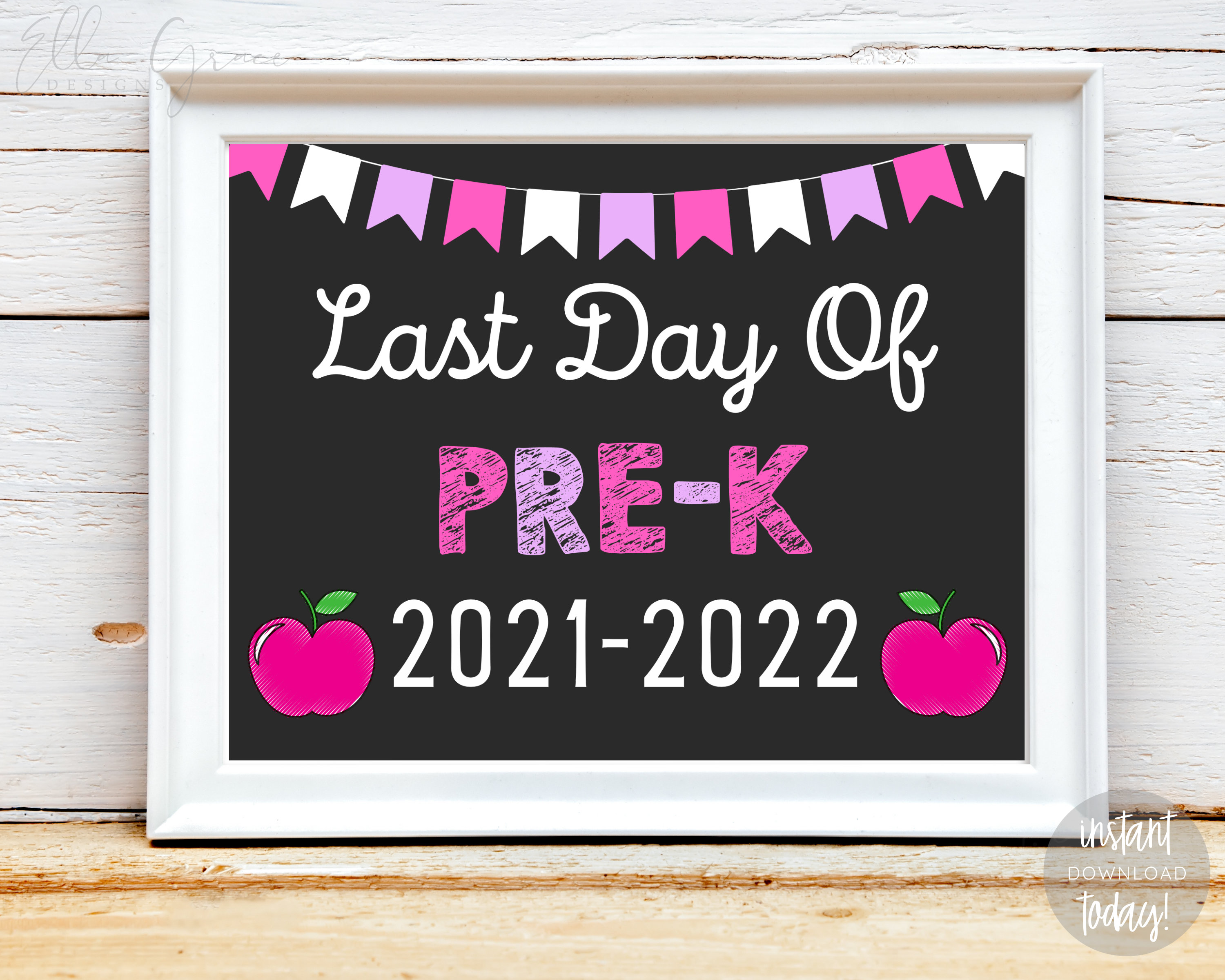 Last Day of Pre-k Sign Last Day of School Sign Pre-k | Etsy