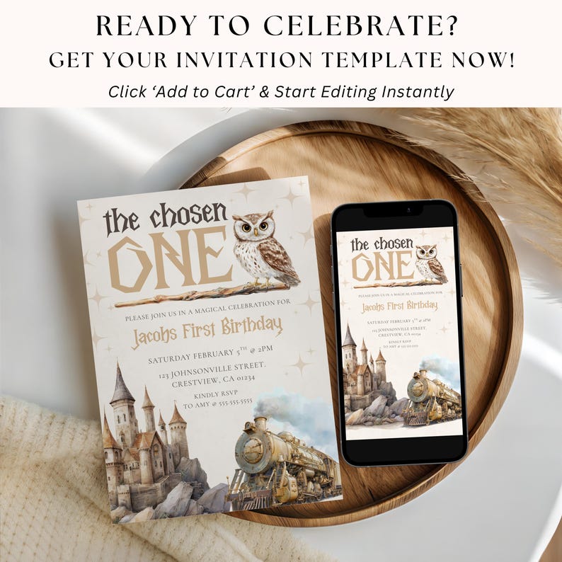 The Chosen One Birthday Evite Editable Invitation Template Instant ...