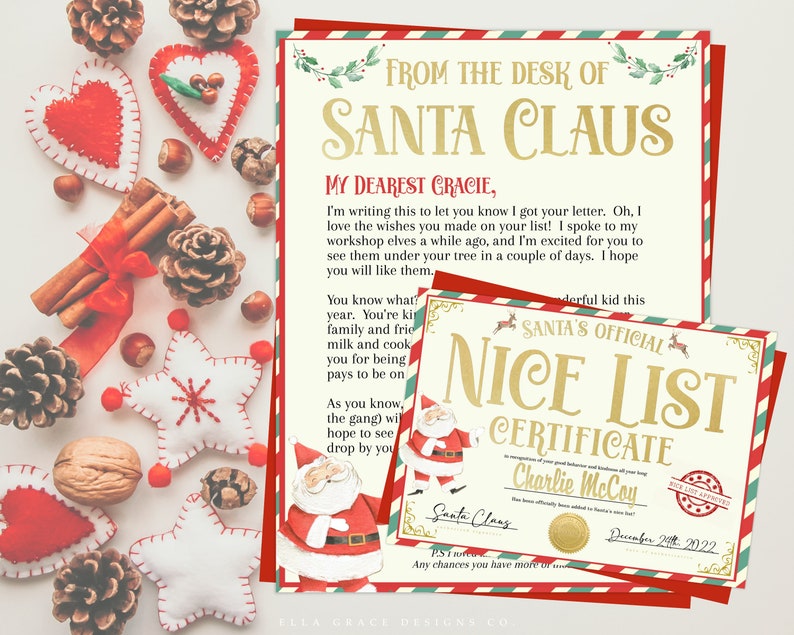 EDITABLE Letter From Santa Printable Santa Letter North - Etsy