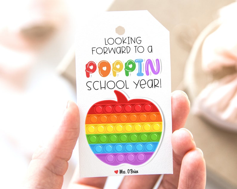 Back to School Pop It Tag Thanks for Popping in Gift Tags - Etsy