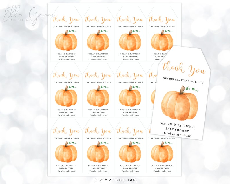 Editable Little Pumpkin Favor Tag Thank You Tag Birthday - Etsy