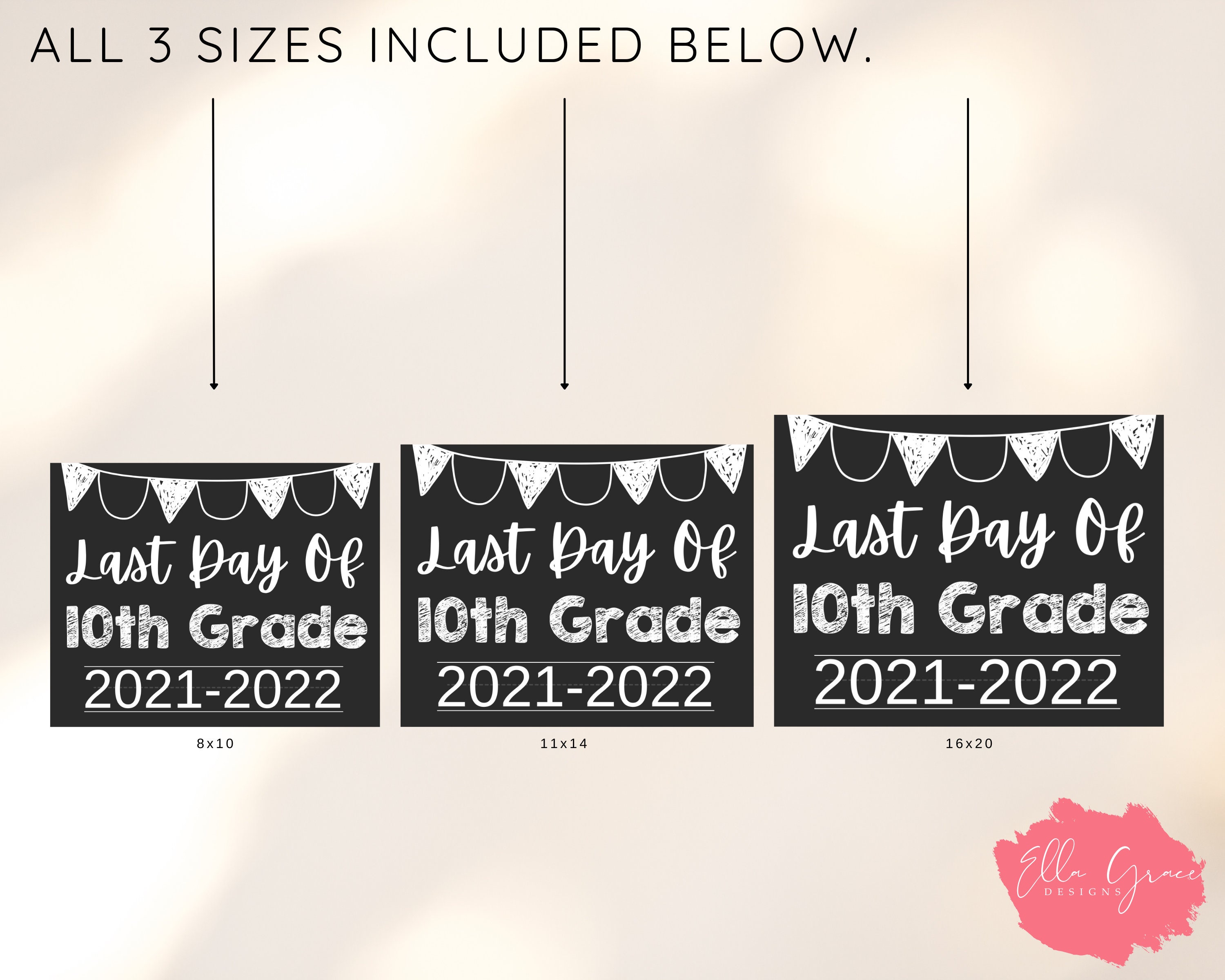 Last Day of 10th Grade Sign Last Day of School 10th Grade - Etsy