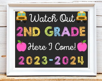 Editable First Day of 2nd Grade Sign Rainbow First Day of - Etsy