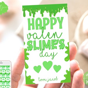 Editable Slime Valentine's Day Printable Tag, Non Food Valentine ...
