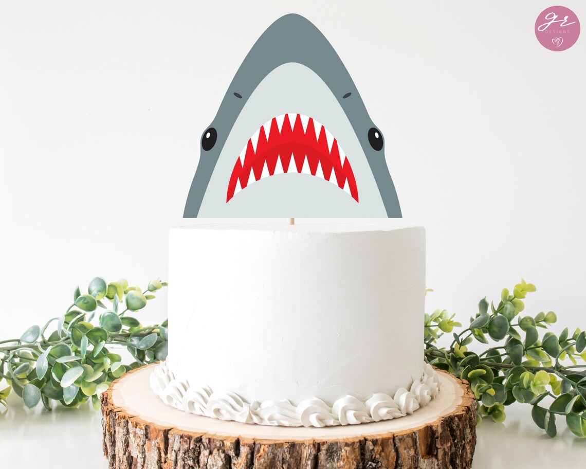 Printable Shark Cake Topper Shark Centerpiece Shark Birthday | Etsy
