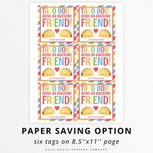 Taco Valentines Day Card, Taco Valentines Tags, Taco Valentines Kids ...