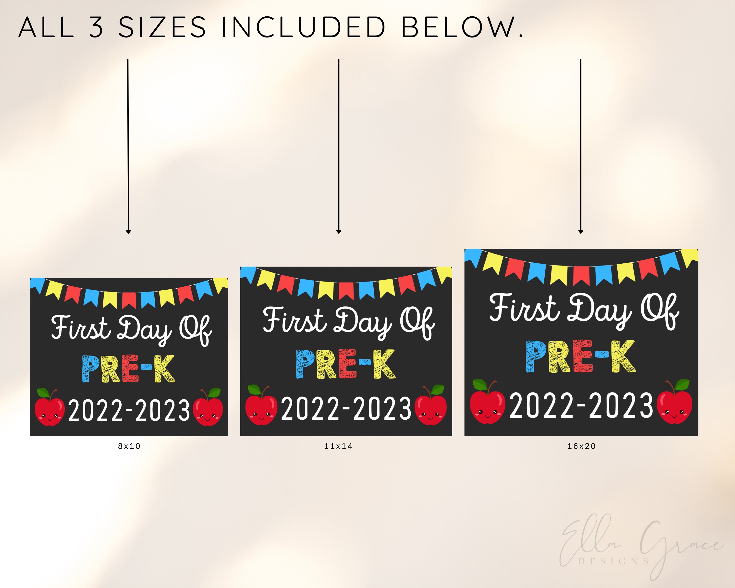 First Day of Pre-k Sign First Day of School Sign Pre-k | Etsy