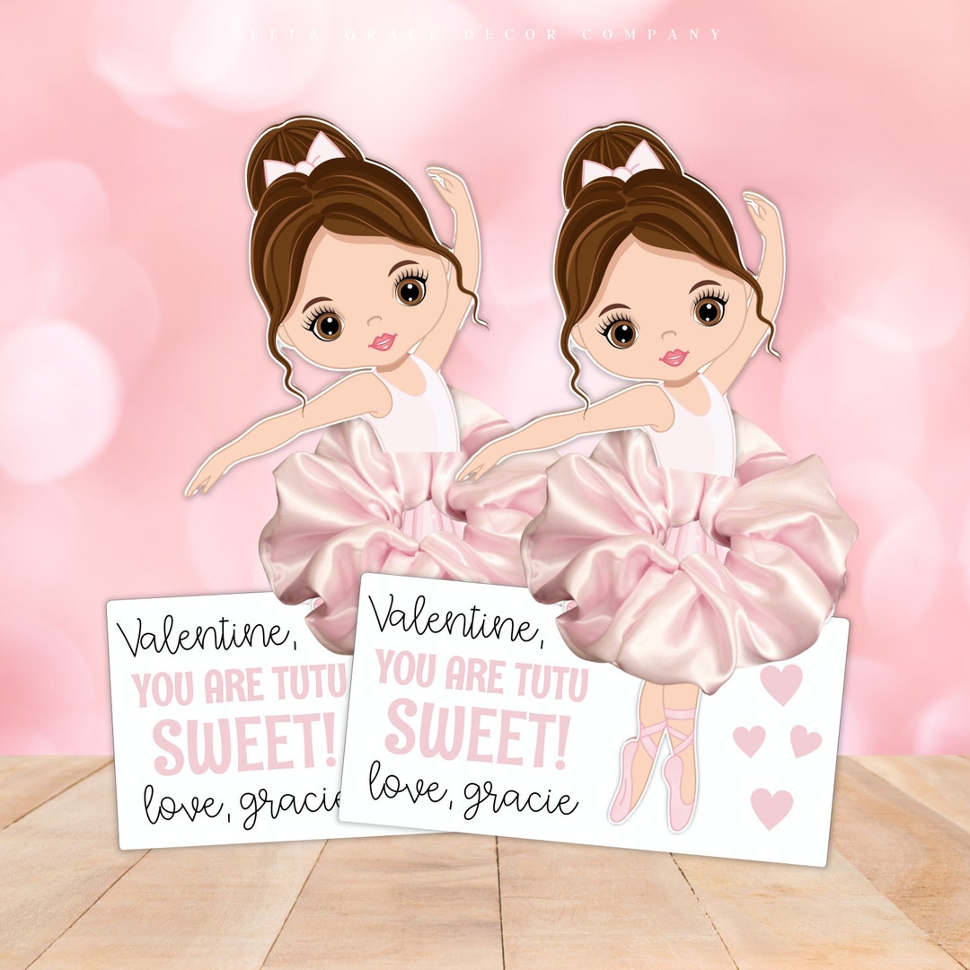 Ballerina Valentine Scrunchie, Ballerina Valentine Cards, Ballerina ...
