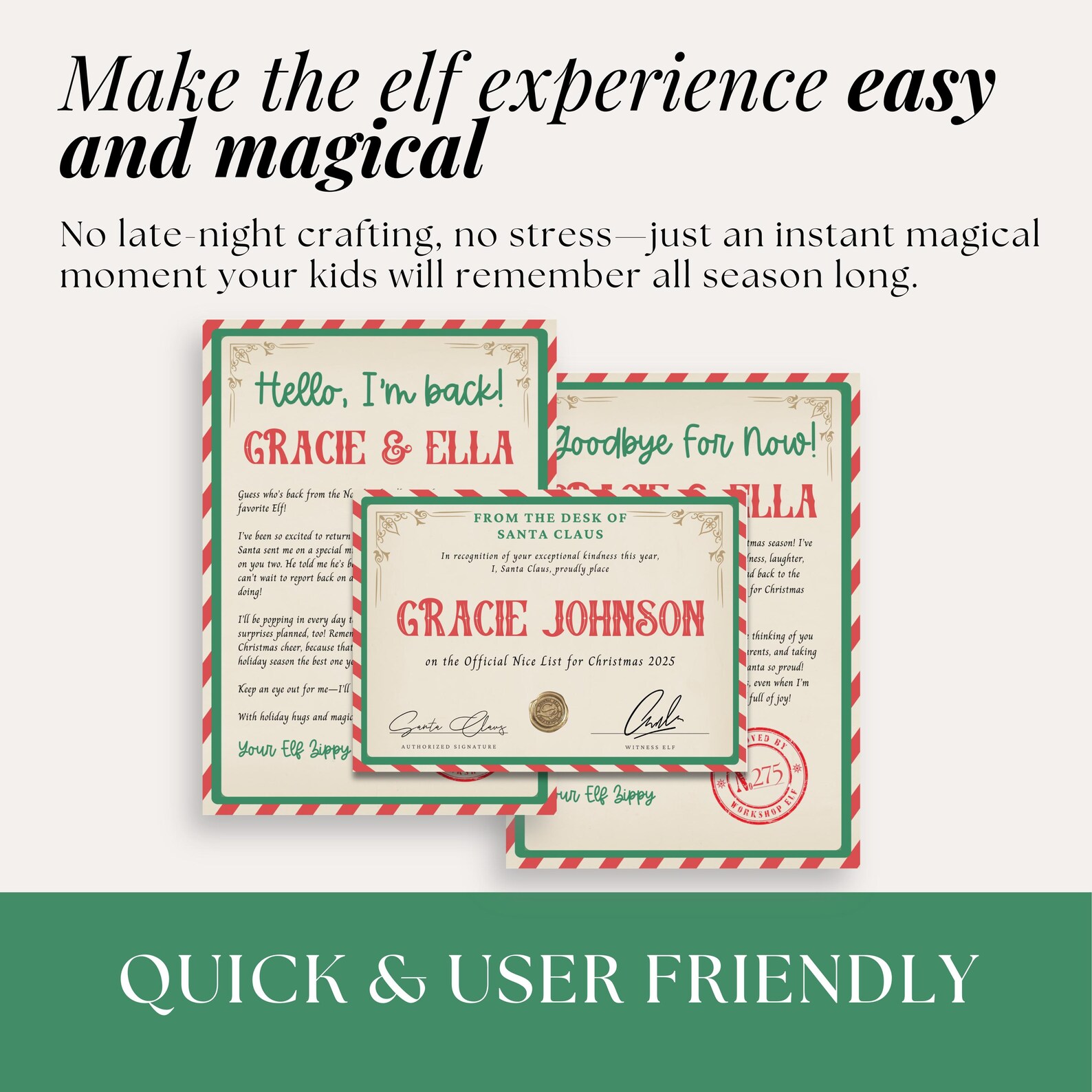 Editable Elf Arrival and Goodbye Letter Set Instant Download Elf Im ...