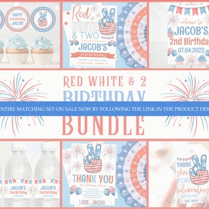 Editable 4th of July Birthday Thank You Card, 4th of July Red White and ...