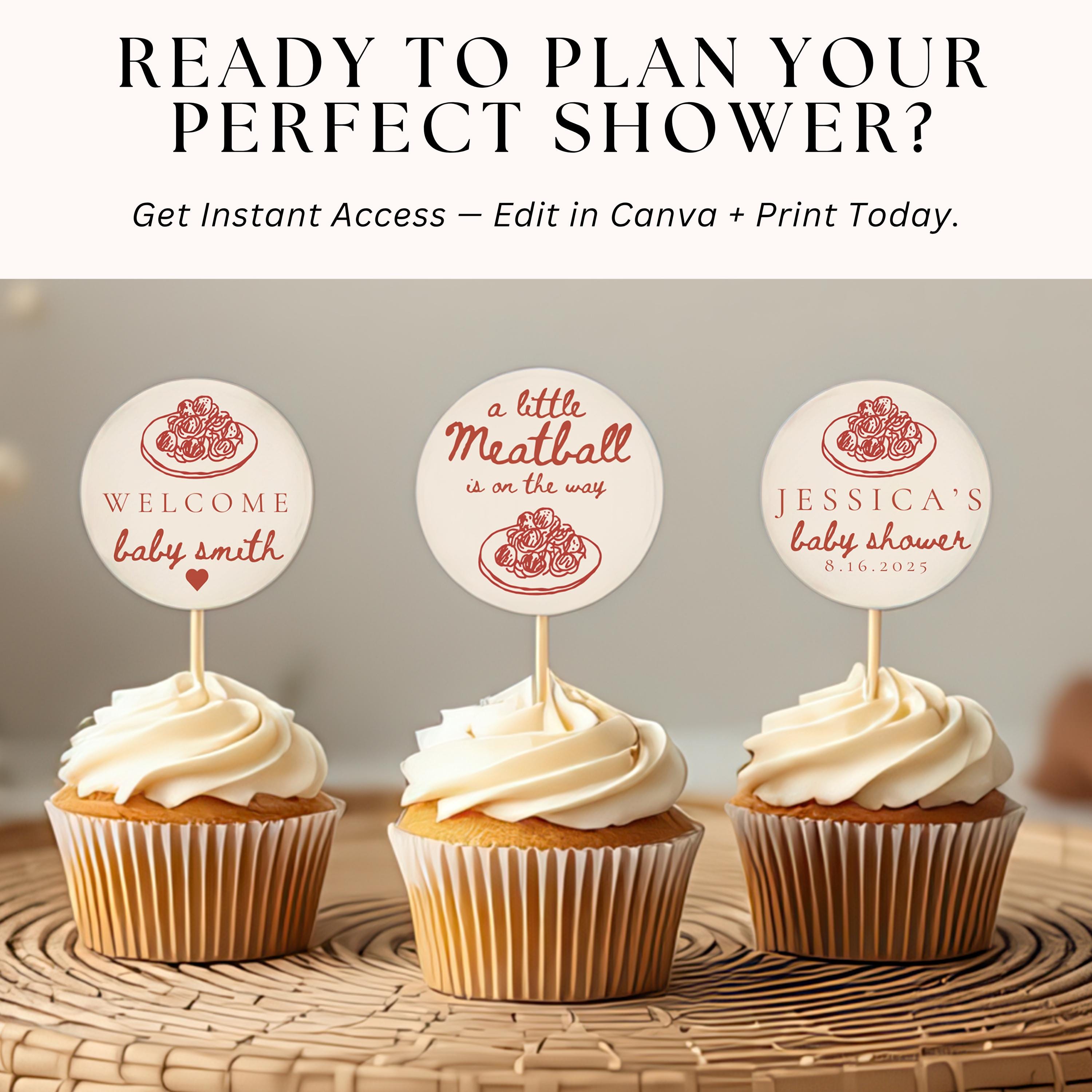 Little Meatball Baby Shower Bundle Editable Italian Theme Invitation ...