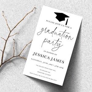 Graduation Invitation Insert Card, Graduation Announcement Insert ...