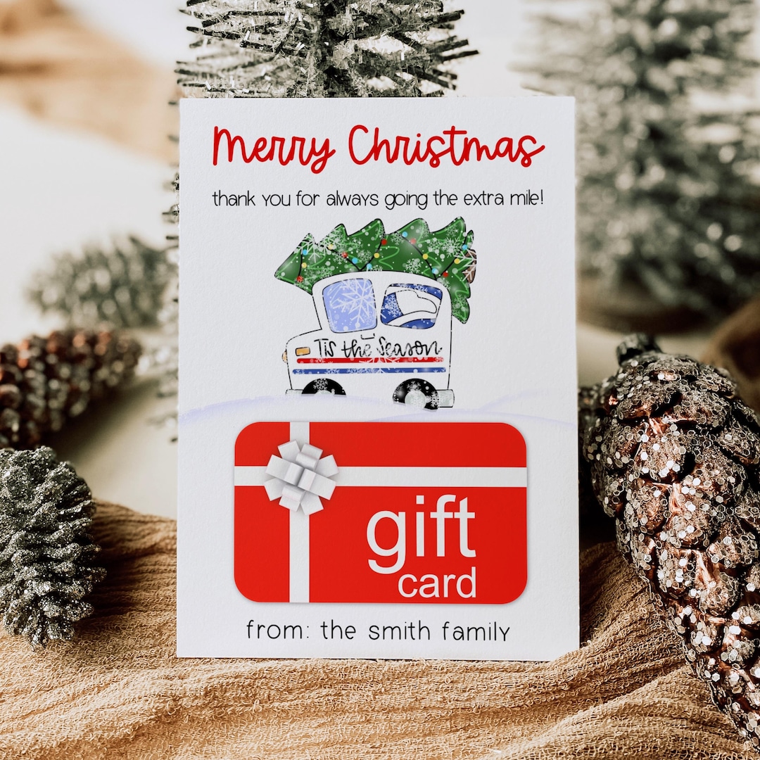 Mail Carrier Holiday Cards, Postal Worker Christmas Card, Mail Carrier ...