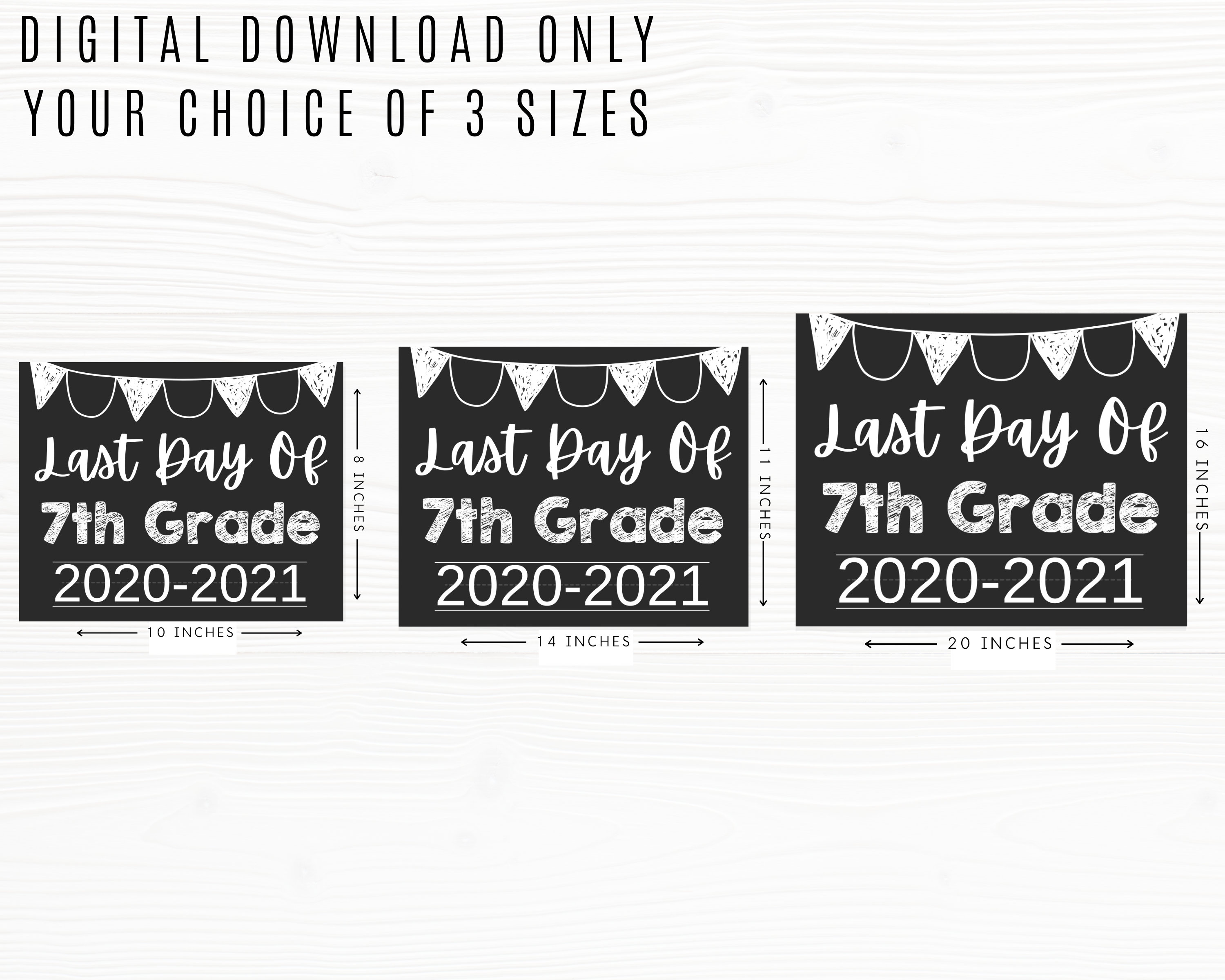 Last Day of 7th Grade Sign Last Day of School 7th Grade | Etsy