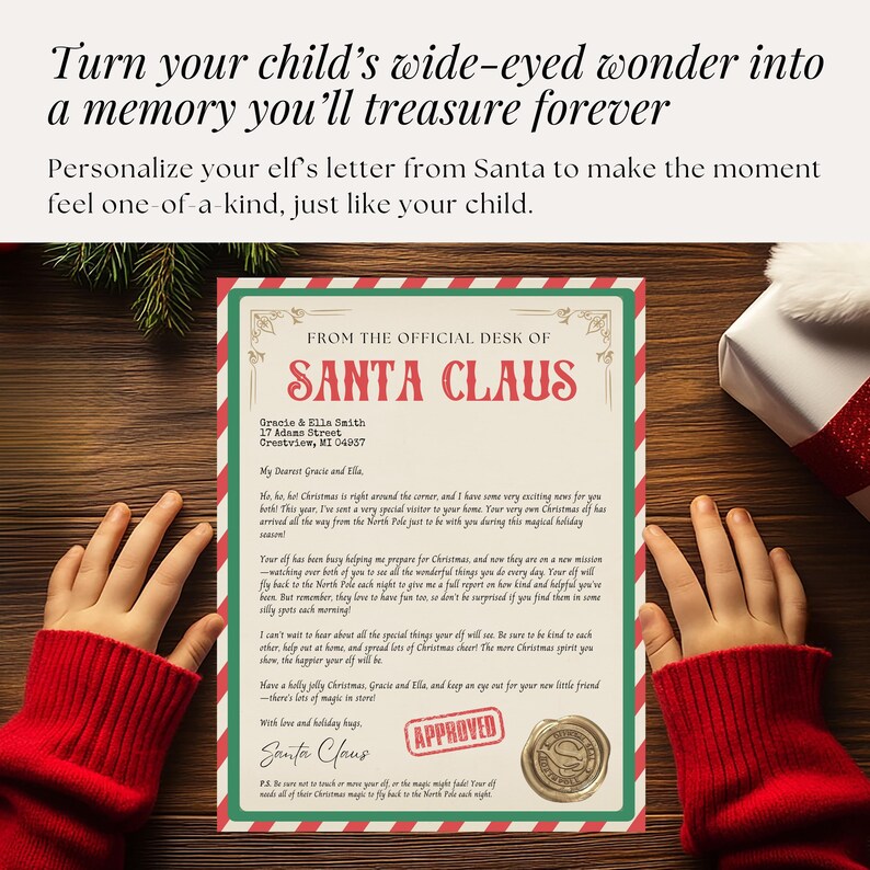 Editable First Time Elf Arrival Letter First Time Elf Visiting Letter ...