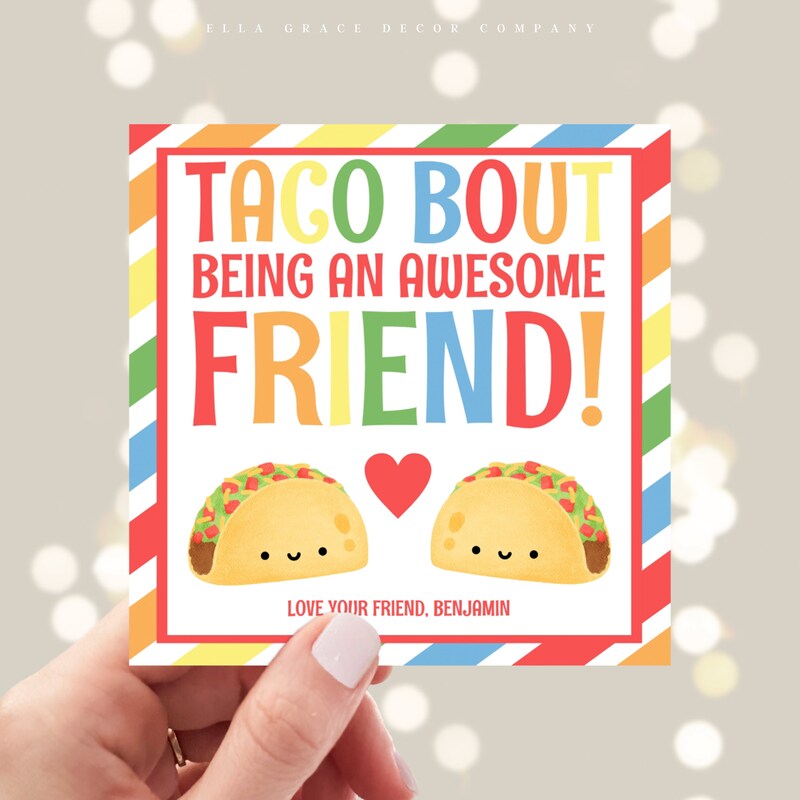 Taco Valentine Card - Etsy