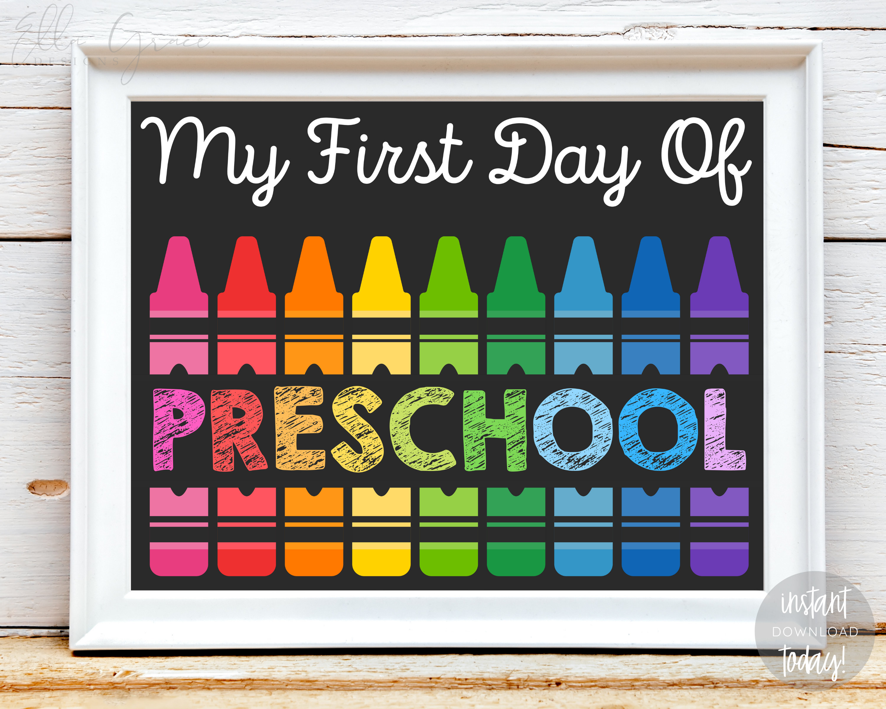 First Day of Preschool Sign First Day of School Sign - Etsy