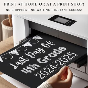 Last Day of 4th Grade Sign, Last Day of School, 4th Grade Chalkboard ...