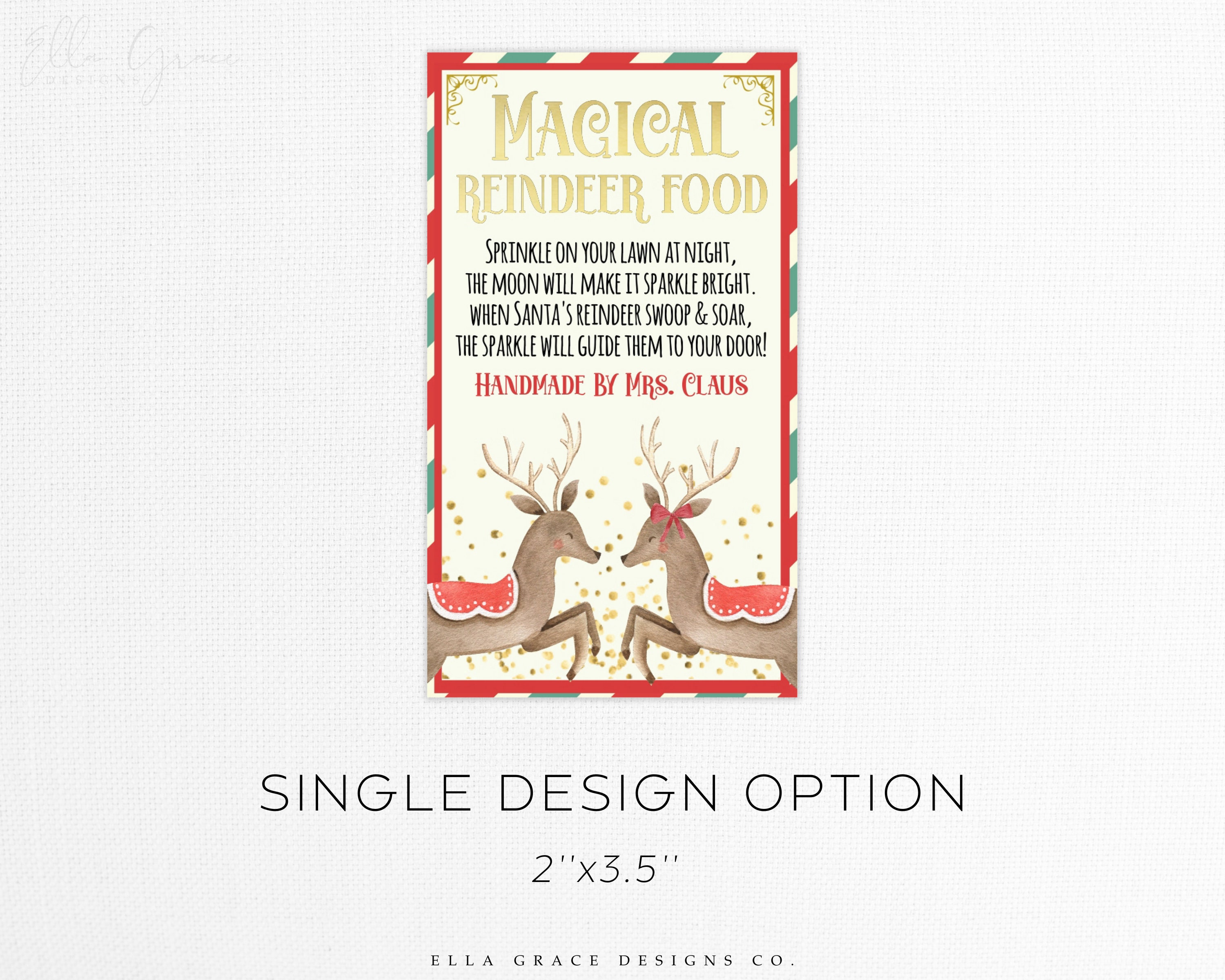 Editable Magical Reindeer Food Favor Tag Printable Magic - Etsy
