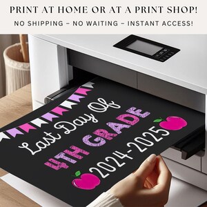 Last Day of 4th Grade Sign, Last Day of School, 4th Grade Chalkboard ...