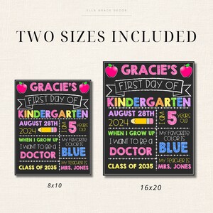 Editable Pink First Day of School Chalkboard Sign, Reusable First Day ...