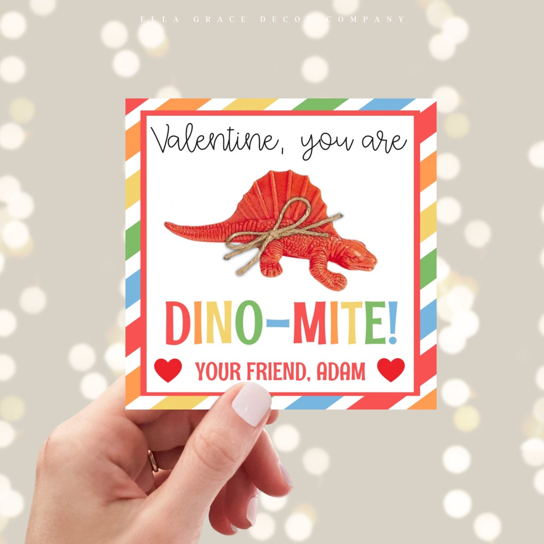 Dinomite Valentine Tag, Dinomite Valentine Card, Valentine Printable ...
