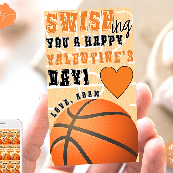 Basketball Valentine - Etsy
