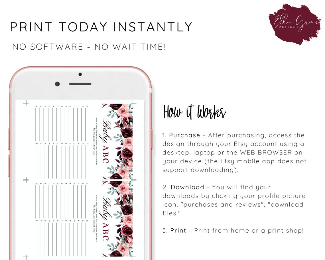 Printable Blush Pink Floral Baby Shower Game Bundle Six | Etsy