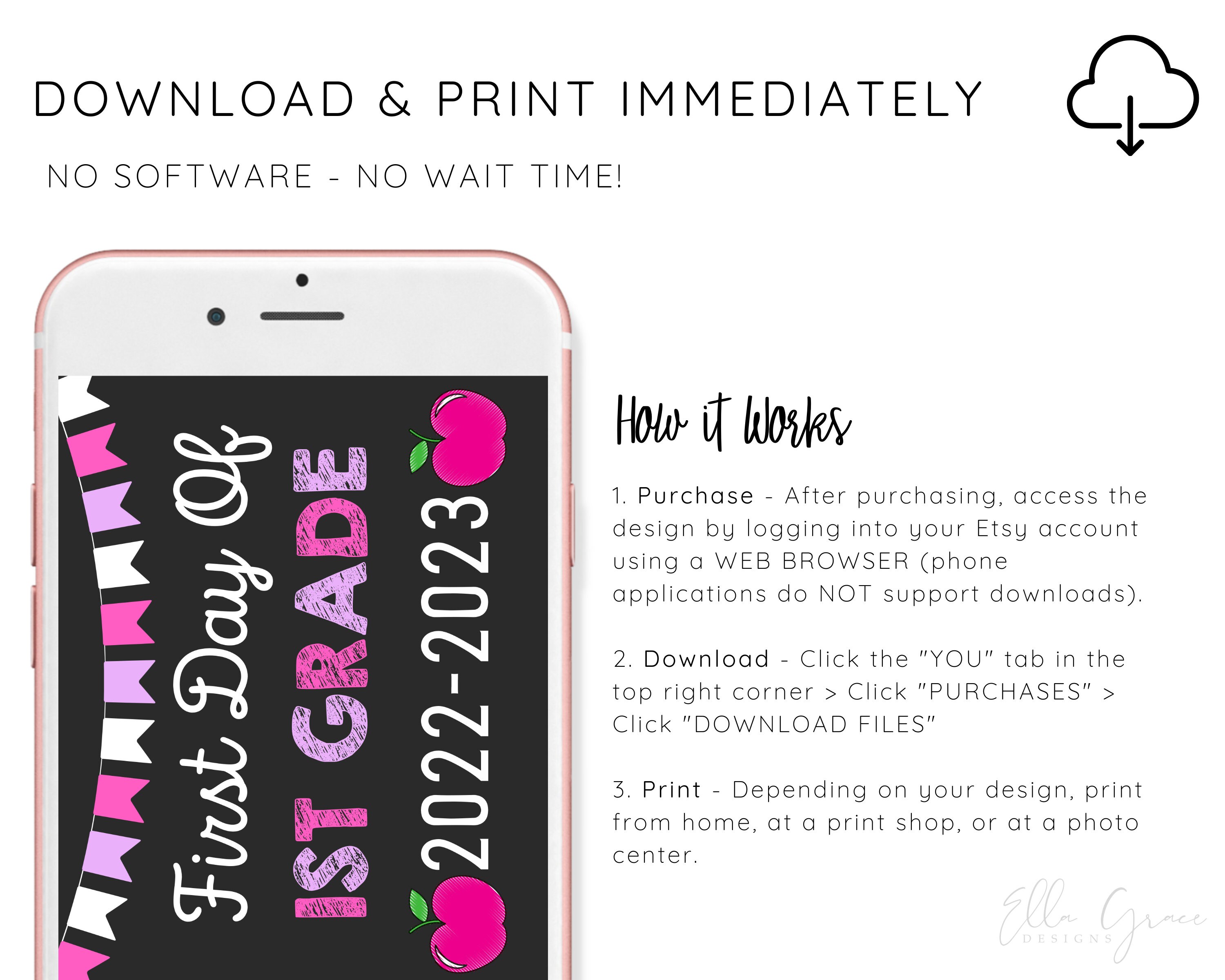 First Day of First Grade Sign First Day of School Sign First - Etsy