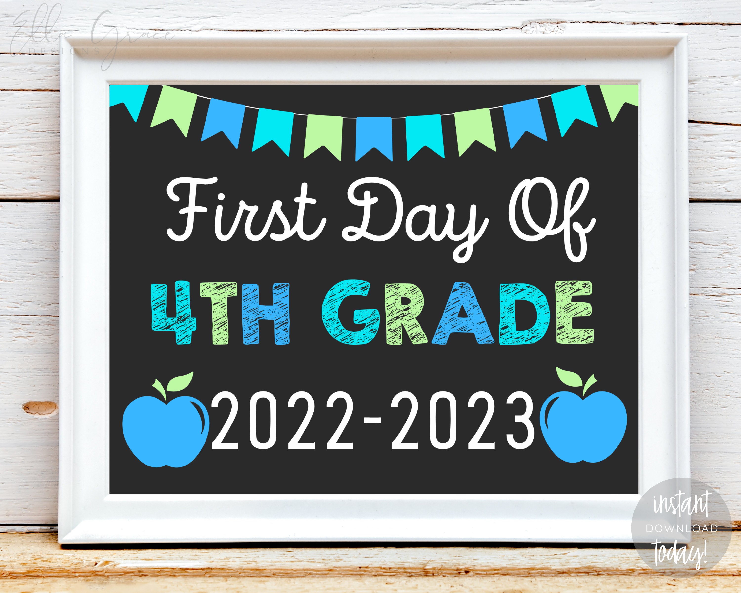 First Day of Fourth Grade Sign First Day of School Sign - Etsy