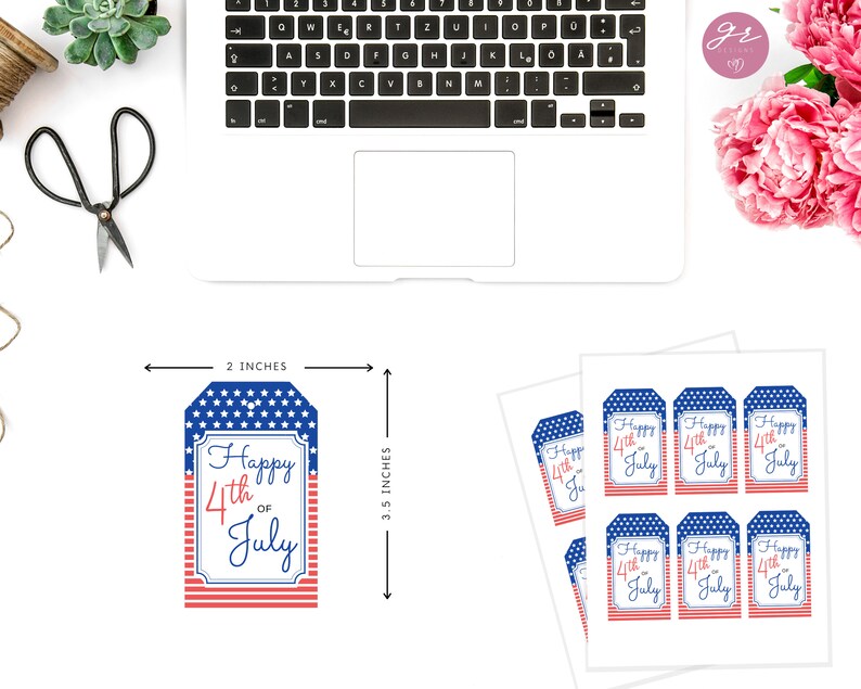 4th of July Thank You Tags Fourth of July Printable July 4th | Etsy