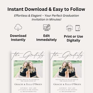 Joint Graduation Party Invitation Two Person Grad Party Invite Siblings ...