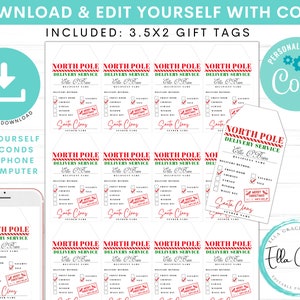 Printable North Pole Special Delivery Tag Template, Editable Santa Gift ...