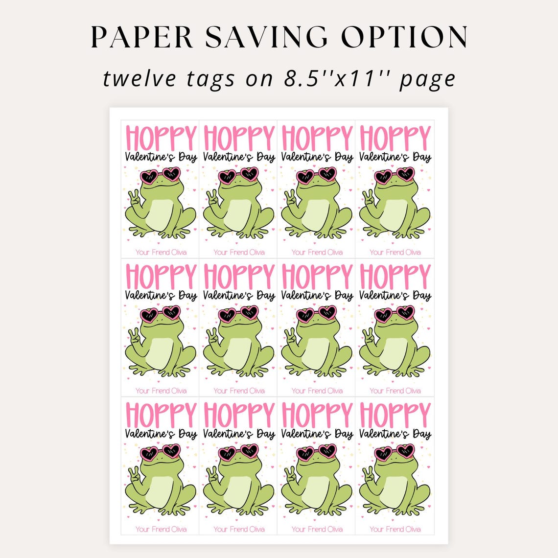 Classroom Valentines Frog Editable Frog Valentine's Day Gift Tag so ...