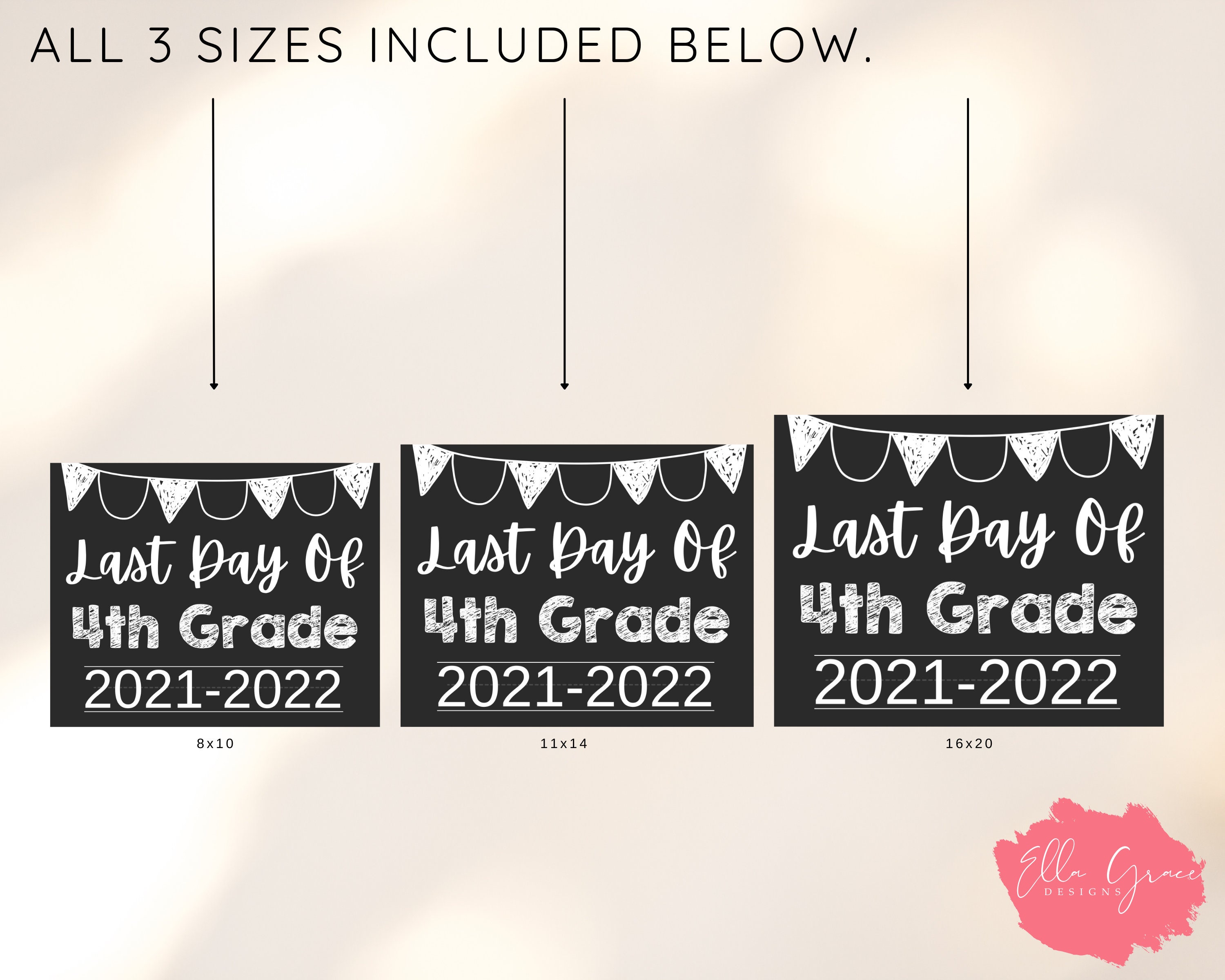 Last Day of 4th Grade Sign Last Day of School 4th Grade - Etsy