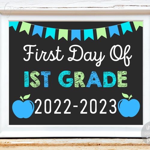 First Day of 1st Grade Printable Sign Boys 1st Day of School - Etsy