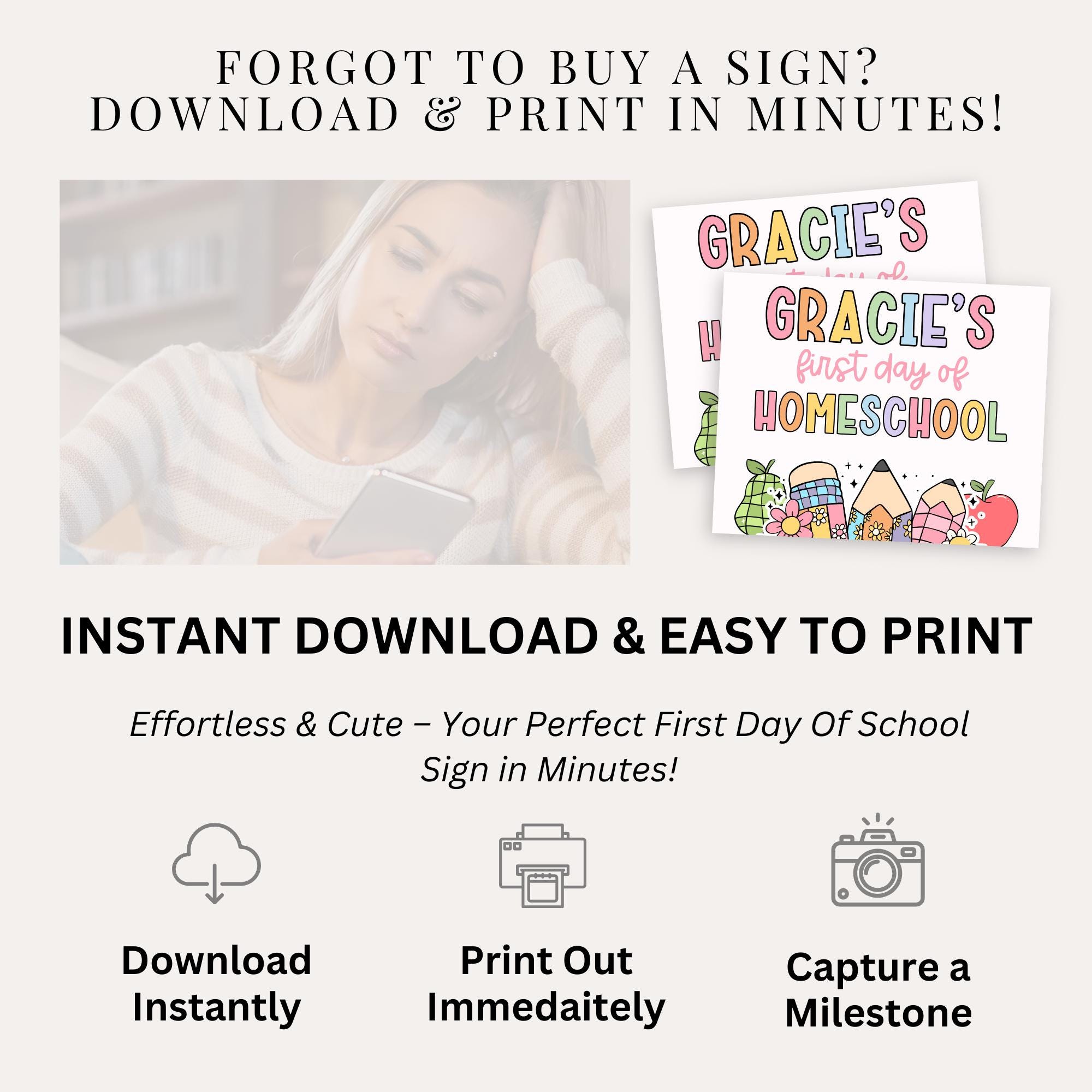 Editable First Day of Homeschool Sign, Printable First Day of ...