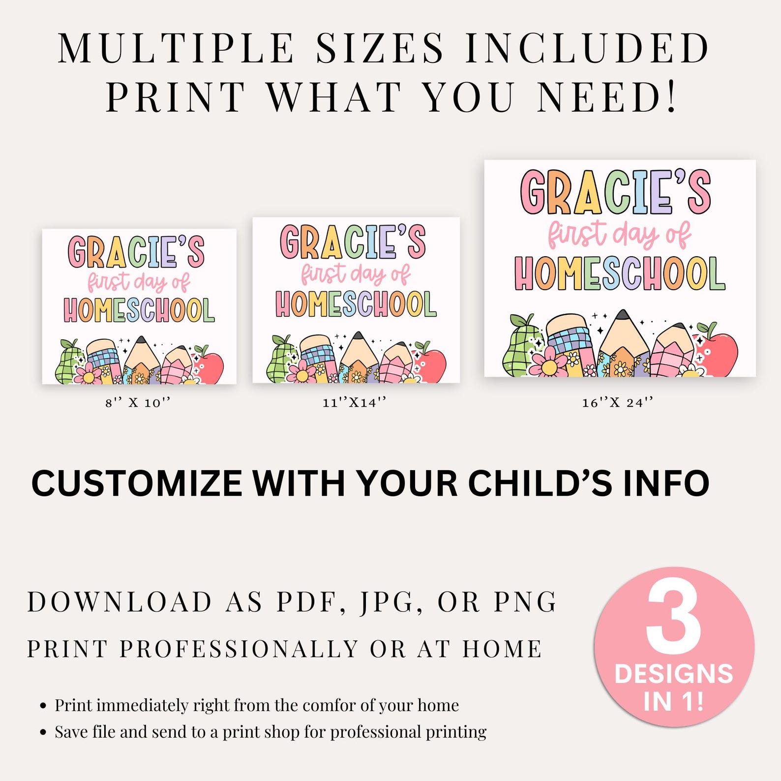 Editable First Day of Homeschool Sign, Printable First Day of ...